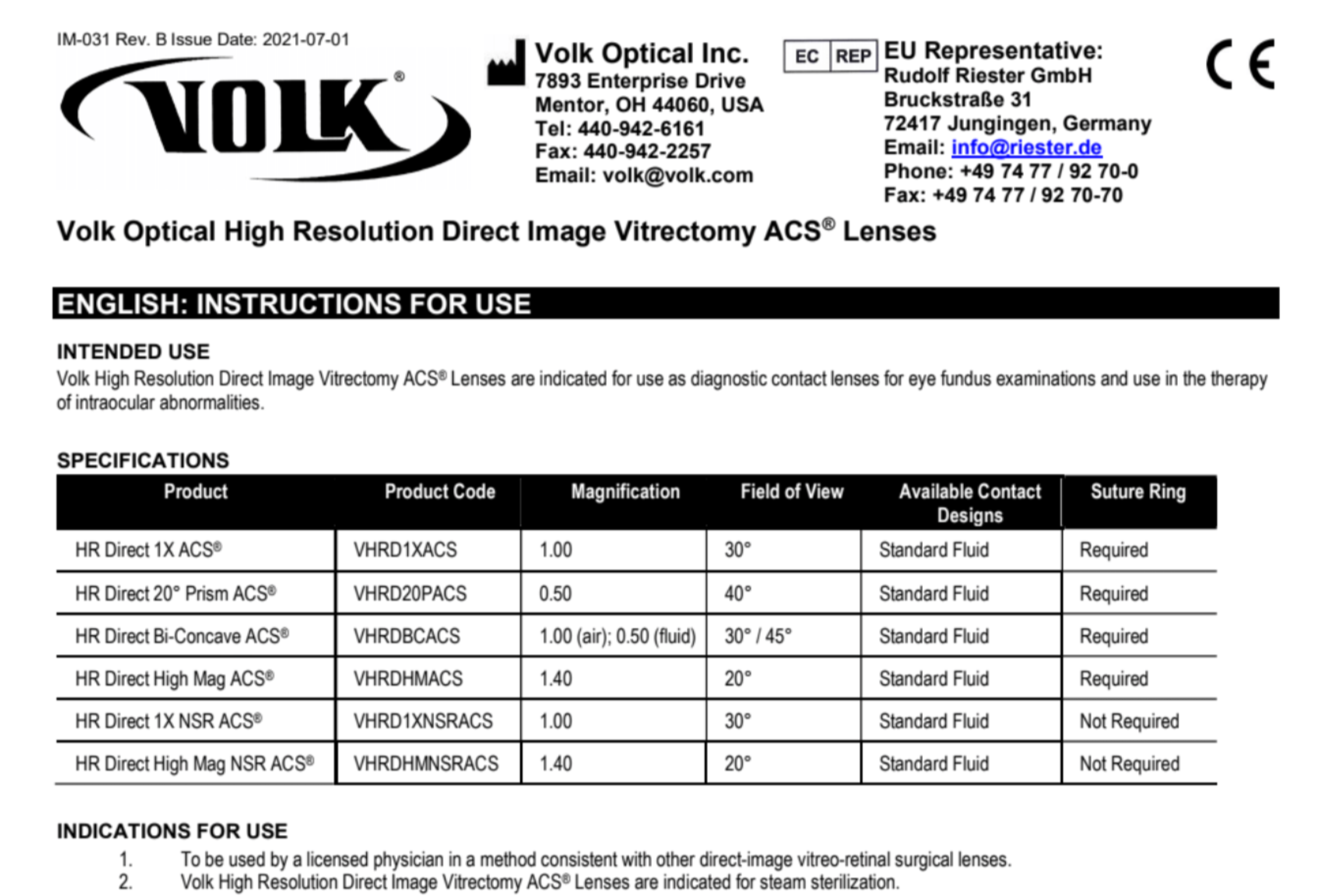 Product Guides | Ophthalmic Lenses - Volk Optical